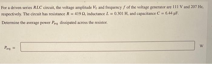 Solved For a driven series RLC circuit, the voltage | Chegg.com