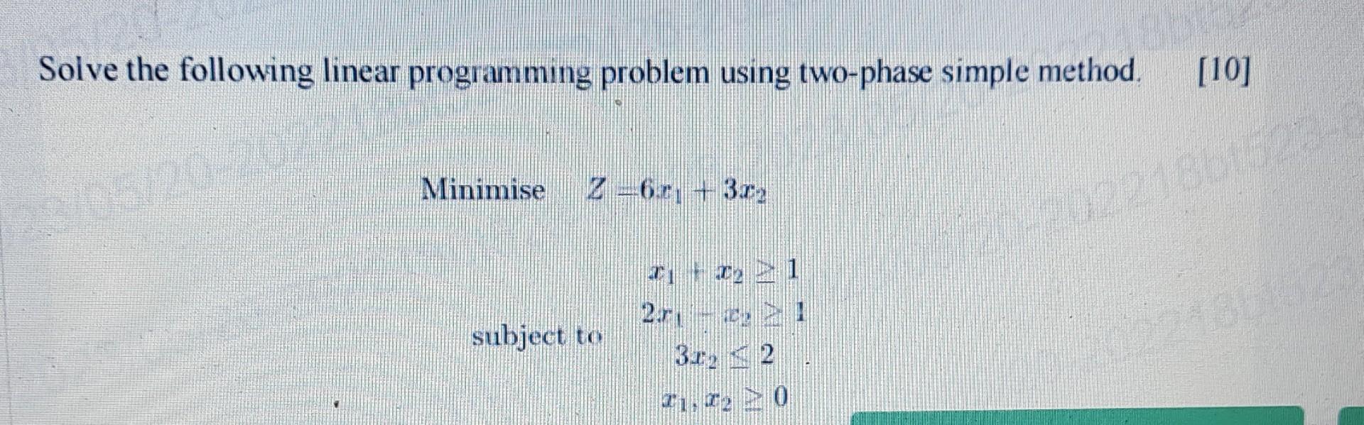 Solved Solve the following linear programming problem using | Chegg.com