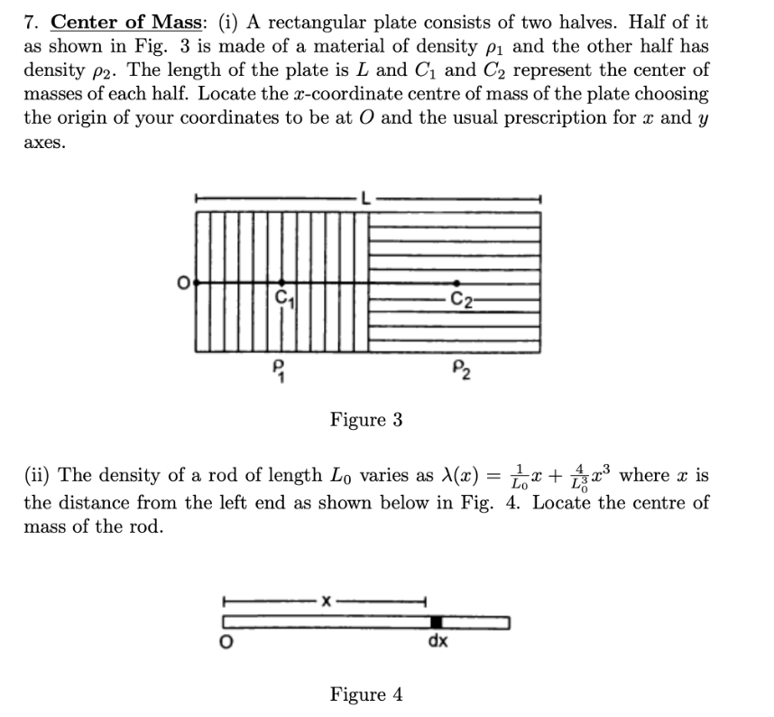 Solved Center of Mass: (i) ﻿A rectangular plate consists of | Chegg.com