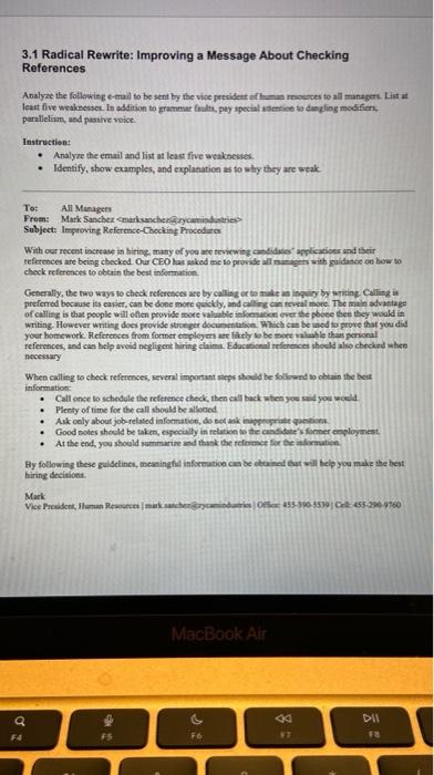 Solved 3.1 Radical Rewrite: Improving a Message About | Chegg.com