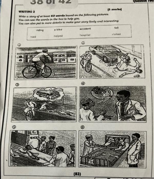 (5 marks] WRITING 2 Write a story of at least 60 | Chegg.com