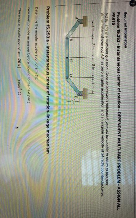 Solved Required information Problem 15.253 - Instantaneous | Chegg.com
