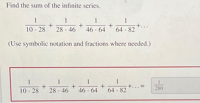 Solved Find the sum of the infinite series. | Chegg.com