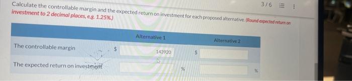 Calculate the controllable margin and the expected | Chegg.com