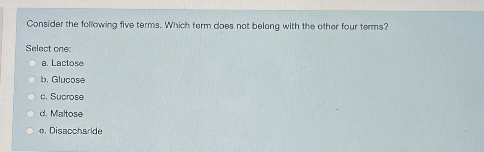 Solved Consider the following five terms. Which term does | Chegg.com