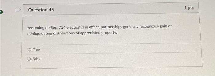 Solved Assuming no Sec. 754 election is in effect, | Chegg.com