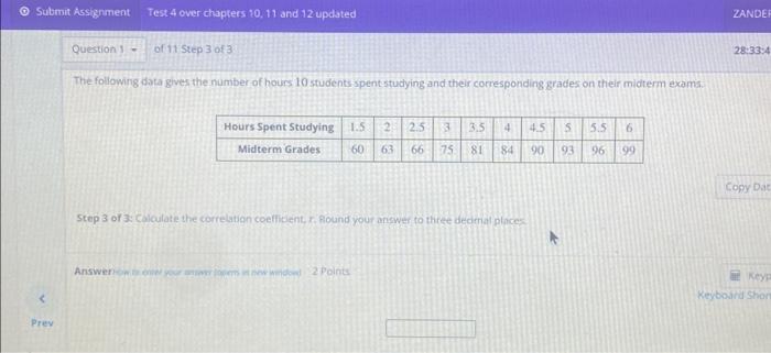 Solved Step 3 Of 3 Calculate The Correlation Coefficent R