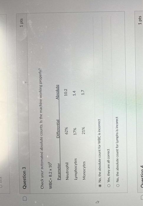 Solved What is the absolute count for lymphocytes if the | Chegg.com