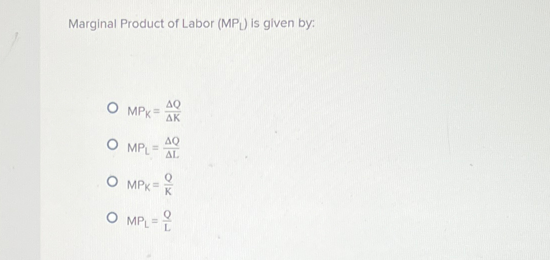 Solved Marginal Product of Labor (MP | Chegg.com
