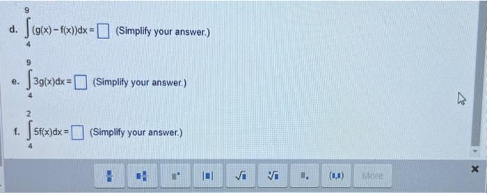 Solved Consider two functions f and g on [2,9] such that | Chegg.com