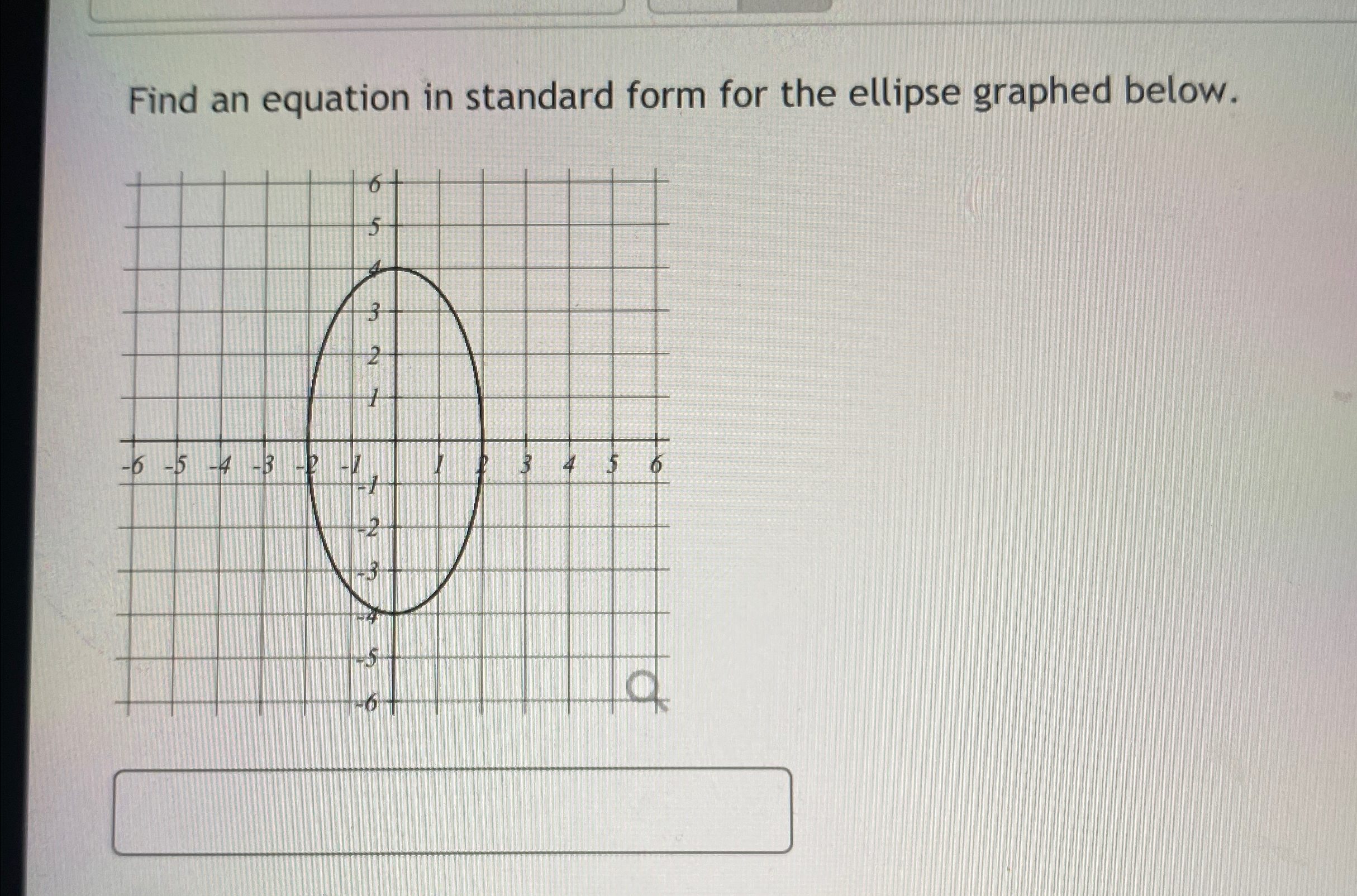 Solved Find an equation in standard form for the ellipse | Chegg.com