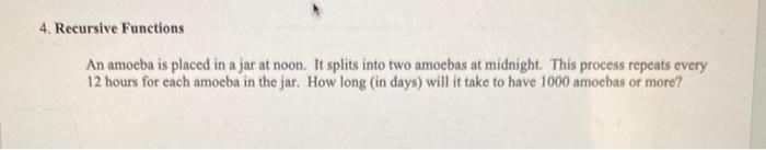 Solved 1. Recursive Functions Find F(18). F(x)={F(x−4)−2−4 | Chegg.com
