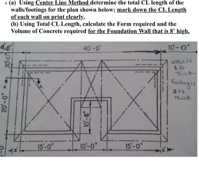 4. (a) Using Center Line Method determine the total | Chegg.com