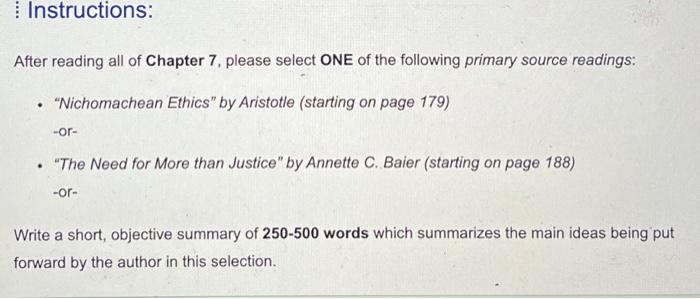 Solved Instructions: After reading all of Chapter 7. please | Chegg.com