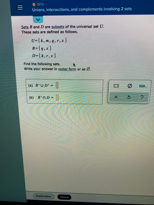 Solved O SETS Unions, intersections, and complements | Chegg.com Solved O SETS Unions, intersections, and complements | Chegg.com