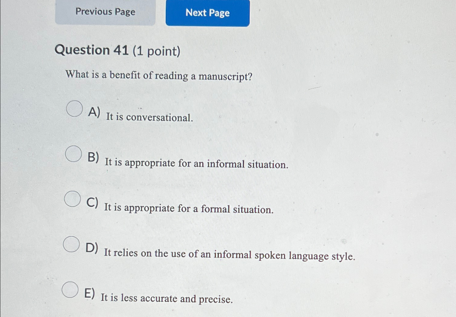 Solved Question 41 (1 ﻿point)What is a benefit of reading a | Chegg.com