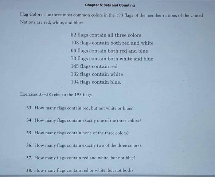 Solved Flag Colors The three most common colors in the 193 | Chegg.com