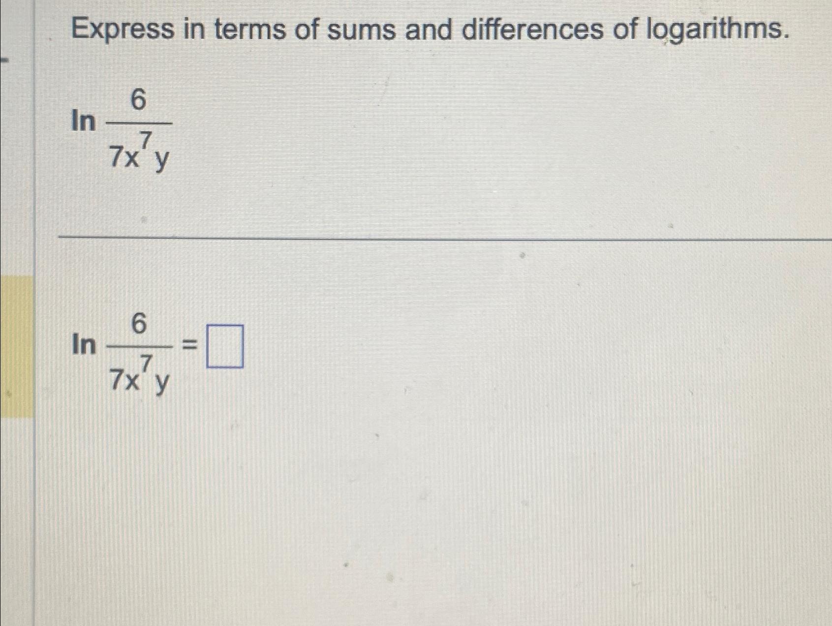 Solved Express in terms of sums and differences of | Chegg.com