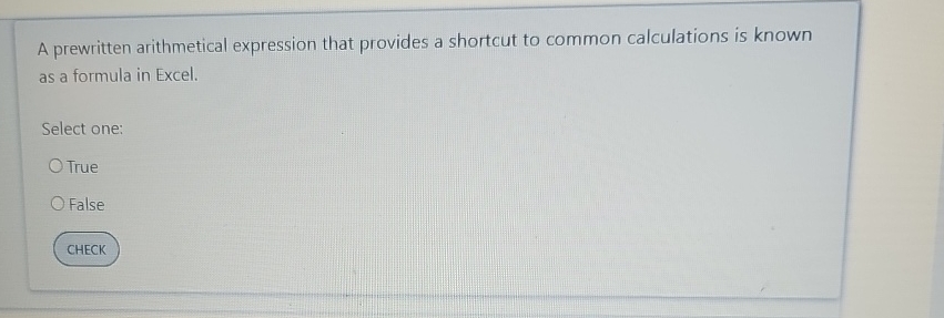Solved A prewritten arithmetical expression that provides a | Chegg.com