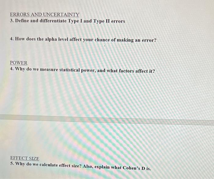 Solved ERRORS AND UNCERTAINTY 3. Define and differentiate | Chegg.com