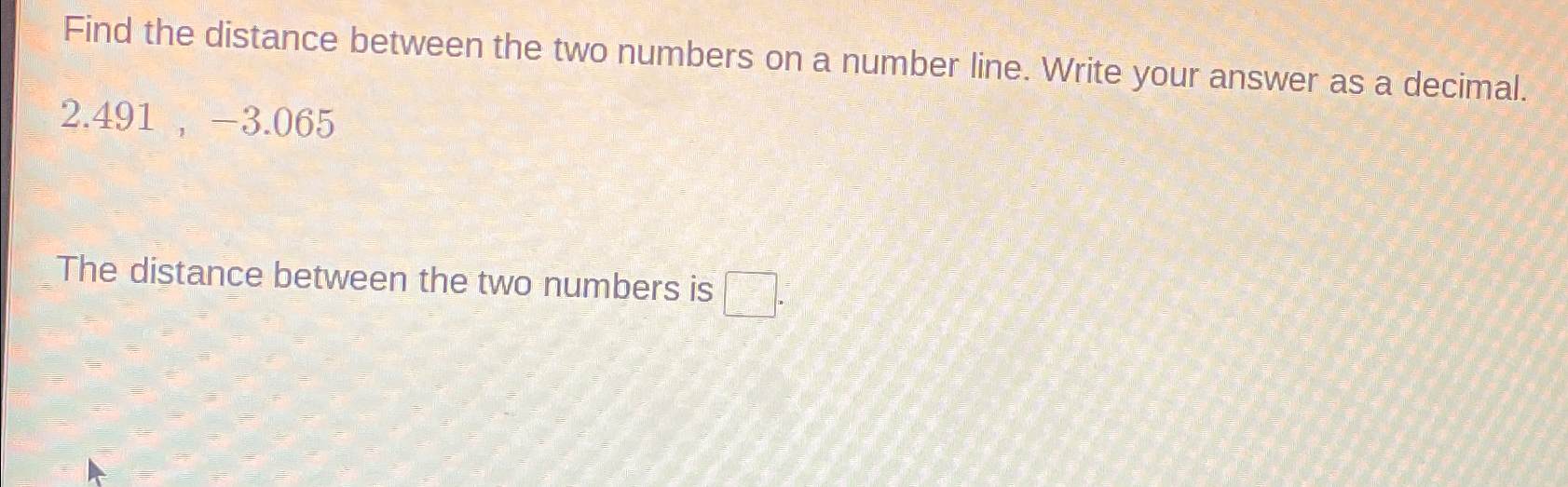 Solved Find the distance between the two numbers on a number | Chegg.com