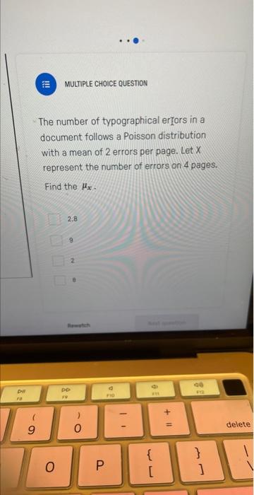 Solved MULTIPLE CHOICE QUESTION The number of typographical | Chegg.com