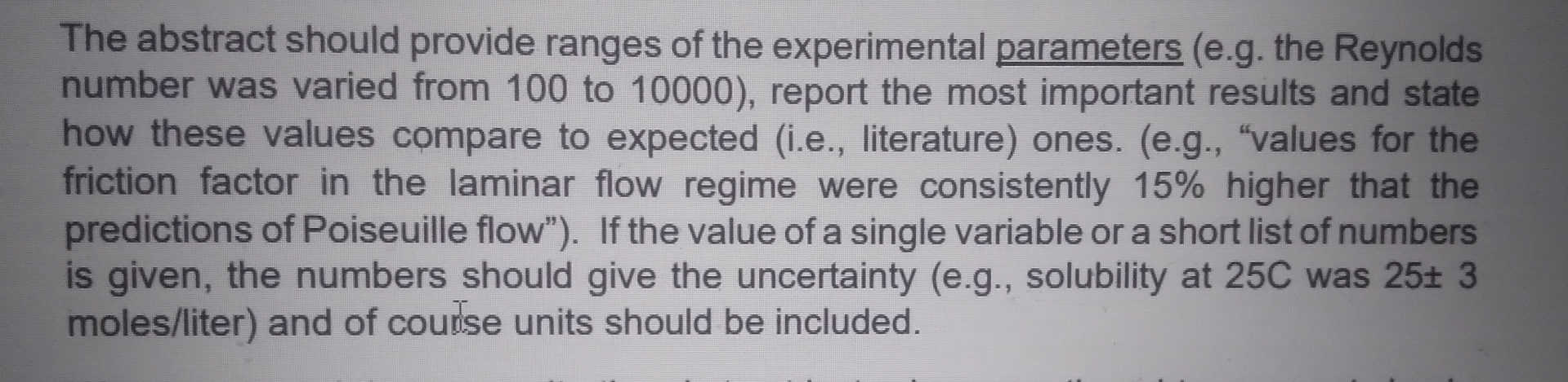 Solved Write the abstract that should provide ranges of the | Chegg.com