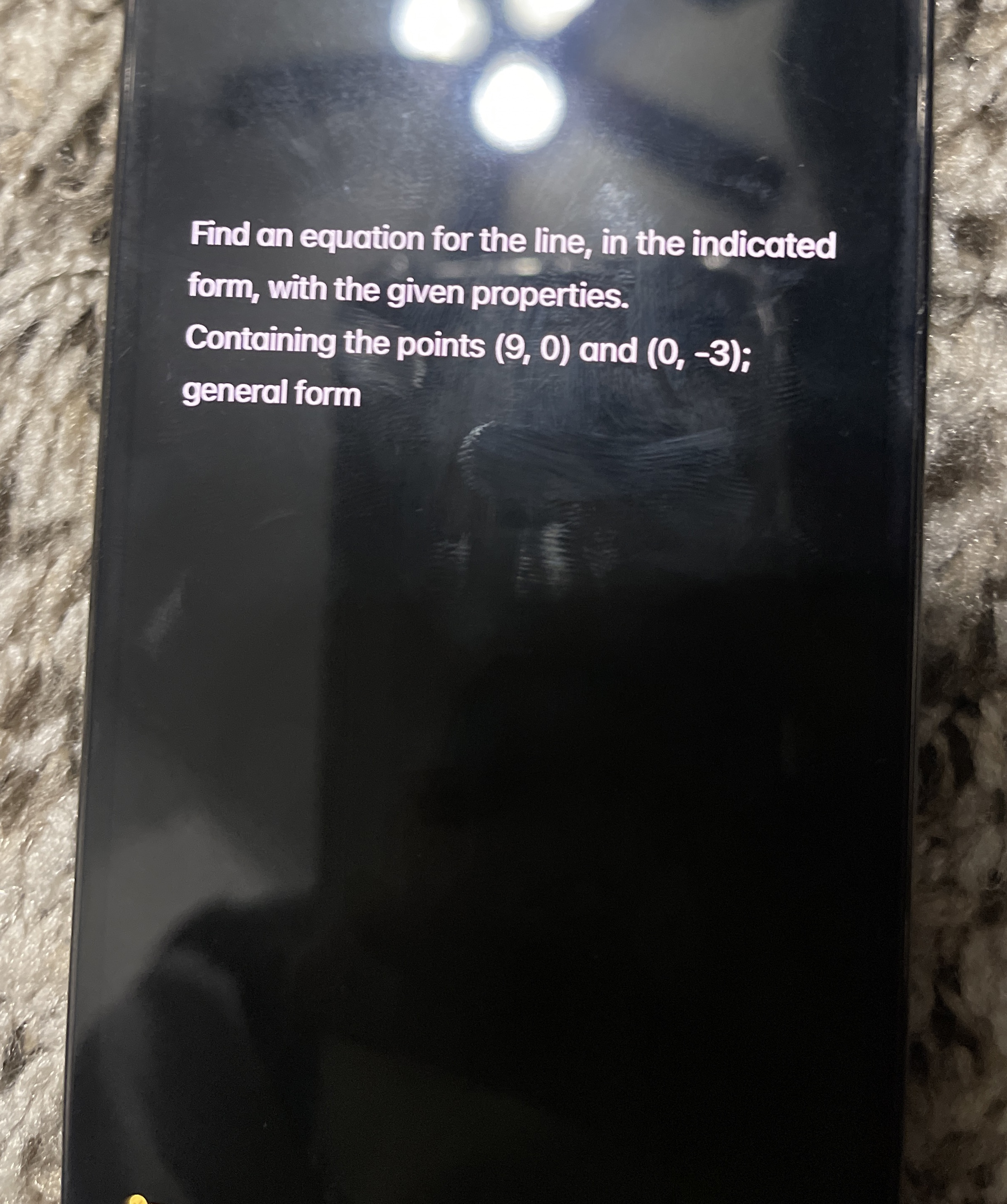 Solved Find an equation for the line, in the indicated form, | Chegg.com