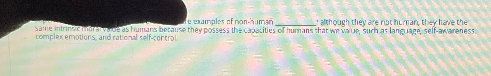 Solved examples of non-human : although they are not human, | Chegg.com