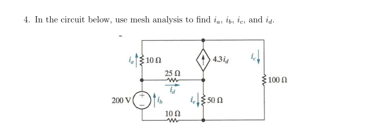 In the circuit below, use mesh analysis to find | Chegg.com