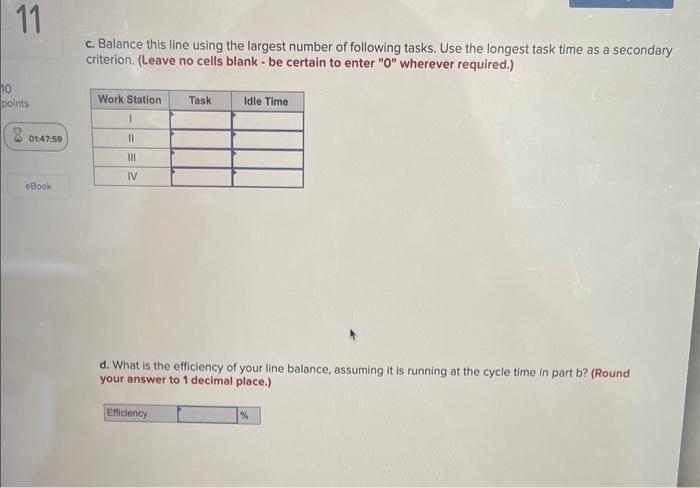Solved The desired daily output for an assembly line is 360 | Chegg.com