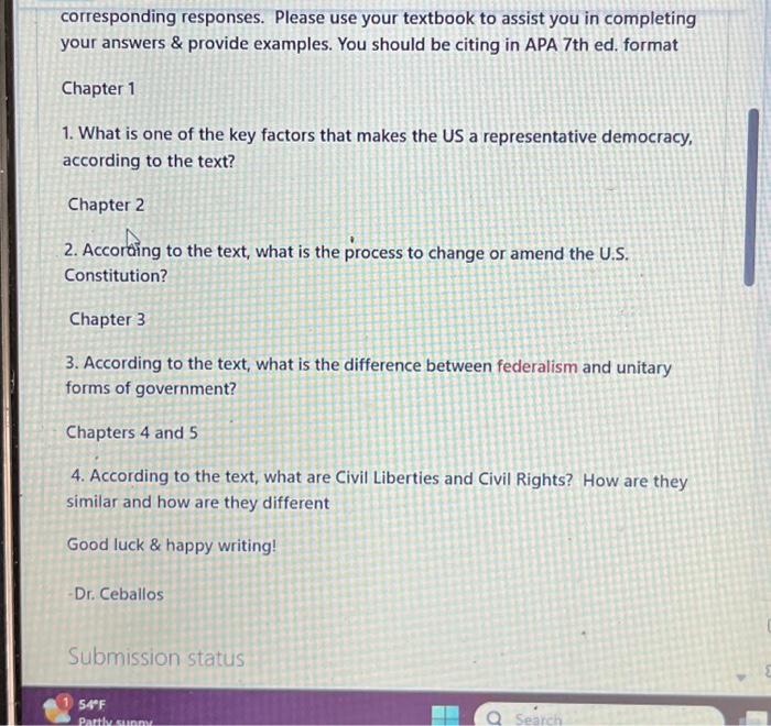 corresponding responses. Please use your textbook to | Chegg.com