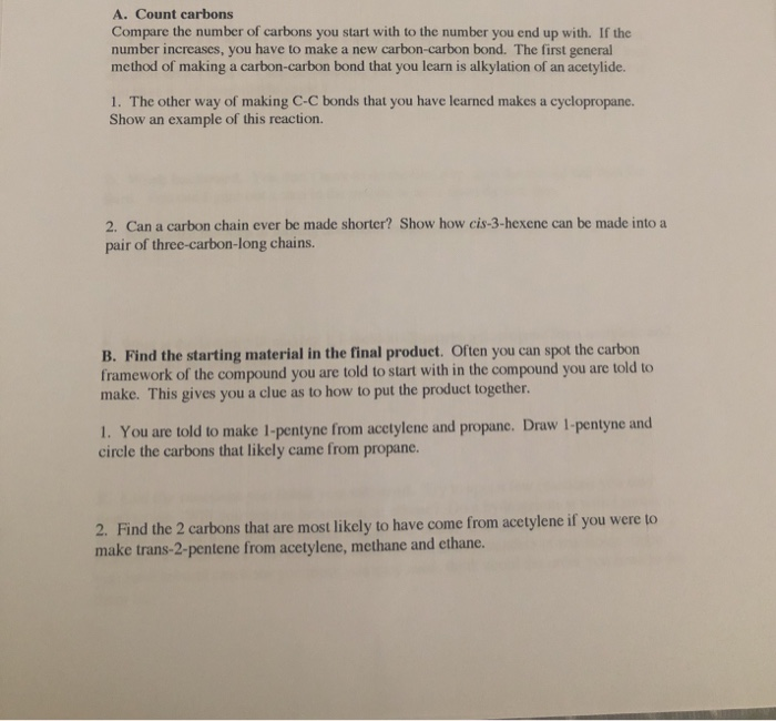 Solved A. Count carbons Compare the number of carbons you | Chegg.com