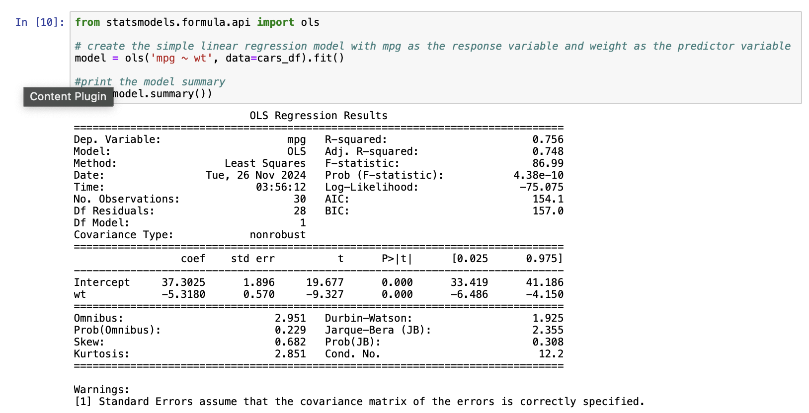 Solved What is the slope coefficient? Is this coefficient | Chegg.com