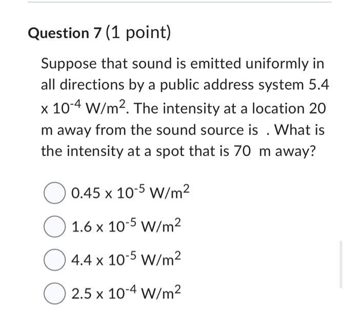 Solved Question 7 (1 point) Suppose that sound is emitted | Chegg.com