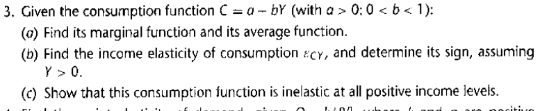 Solved Given the consumption function C=a-bY (with | Chegg.com