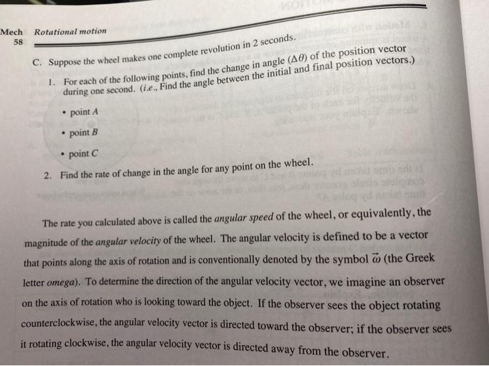 Solved ROTATIONAL MOTION Mech 57 1. Motion with constant | Chegg.com