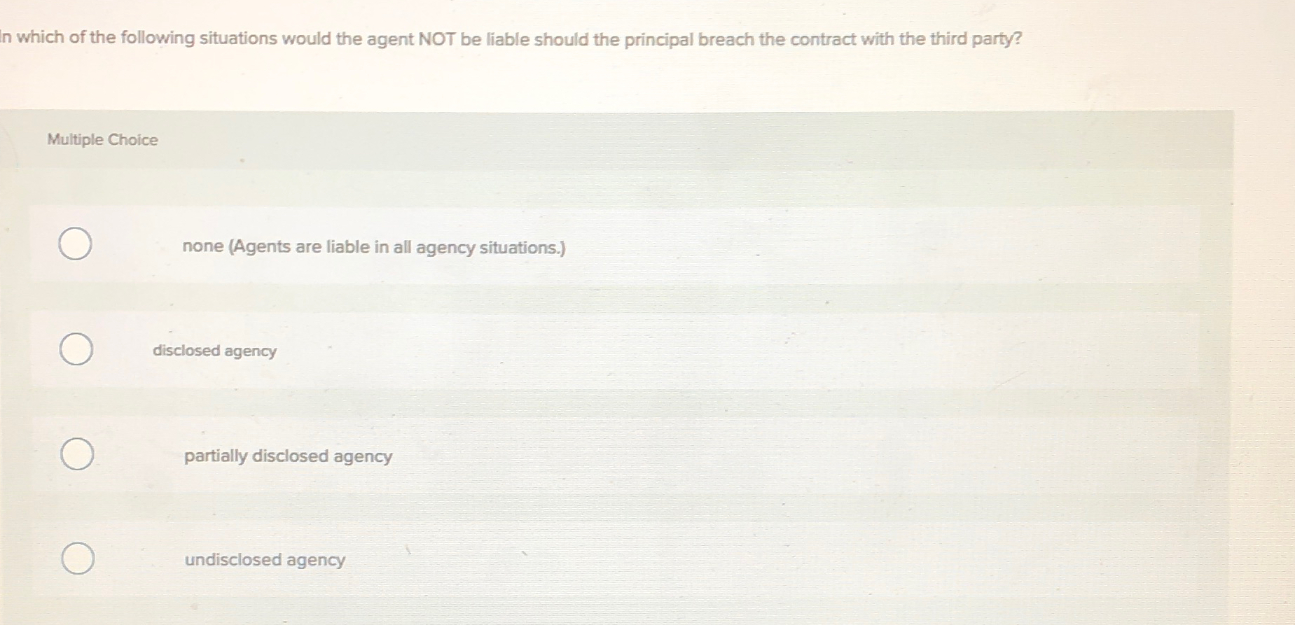 Solved In which of the following situations would the agent | Chegg.com