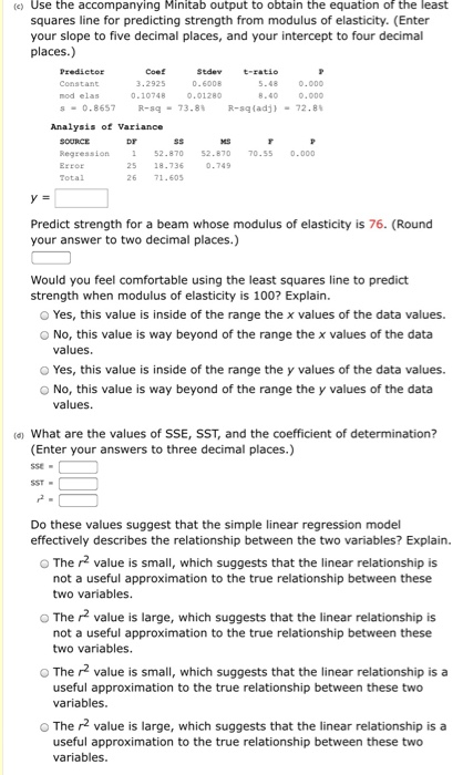 Solved Values of modulus of elasticity (MOE, the ratio of | Chegg.com