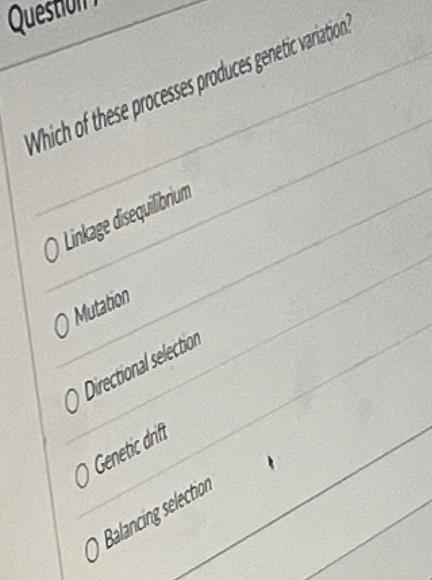 Solved Which of these processes produces genetic variation | Chegg.com
