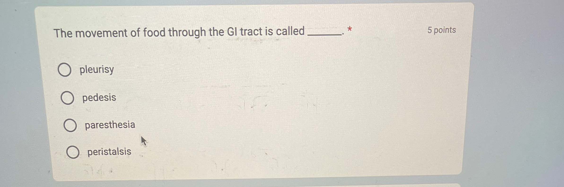 Solved The movement of food through the GI tract is called5 | Chegg.com