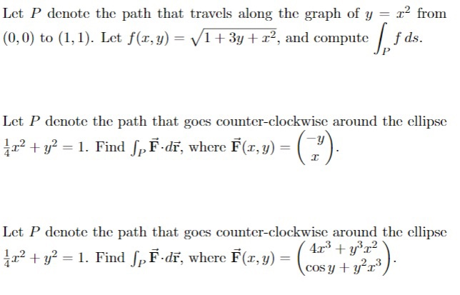 Solved Let P denote the path that travels along the graph of | Chegg.com