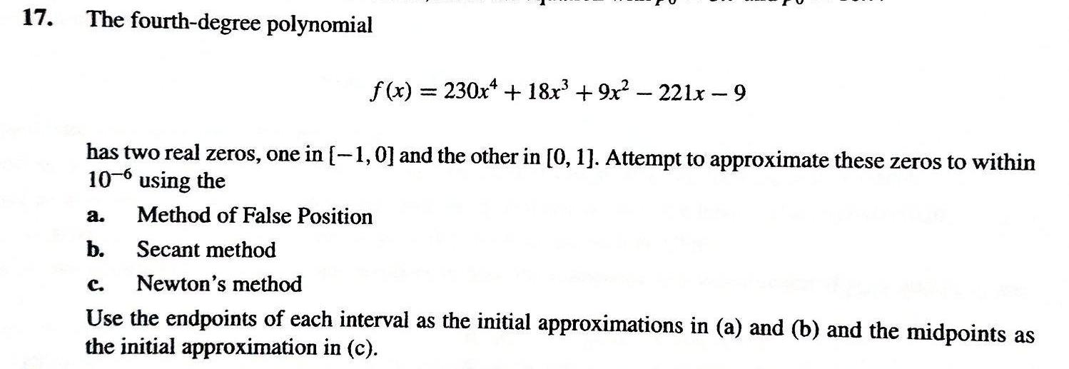 Solved 17. The fourth-degree polynomial | Chegg.com
