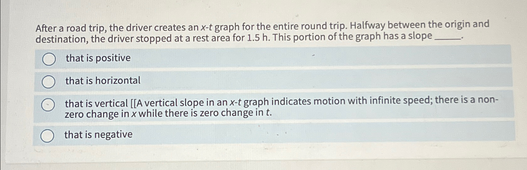 Solved After a road trip, the driver creates an x - t ﻿graph | Chegg.com