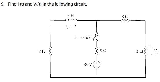 Solved Find iL(t) ﻿and Vo(t) ﻿in the following circuit. | Chegg.com