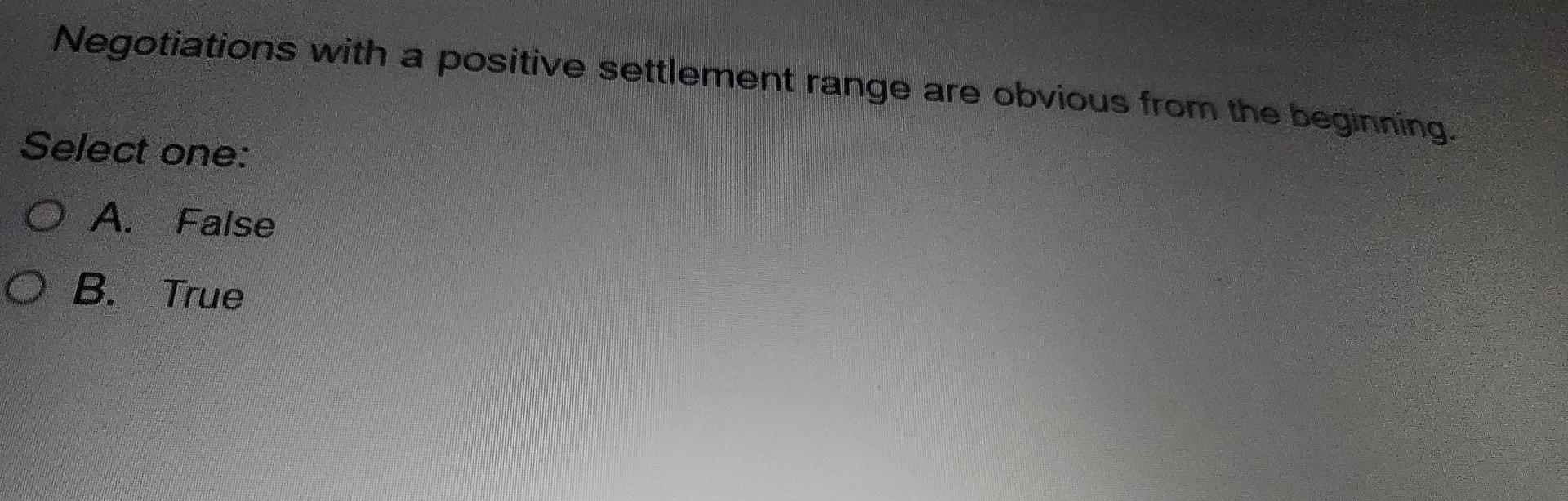 Solved Negotiations with a positive settlement range are | Chegg.com