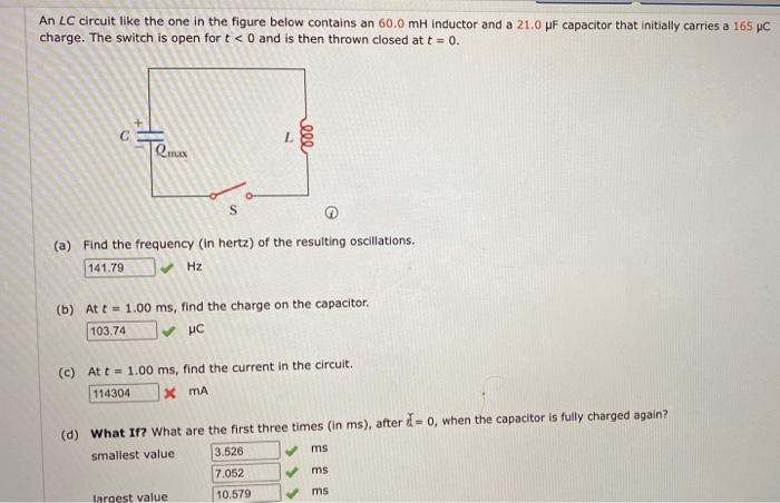 Solved An LC circuit like the one in the figure below | Chegg.com