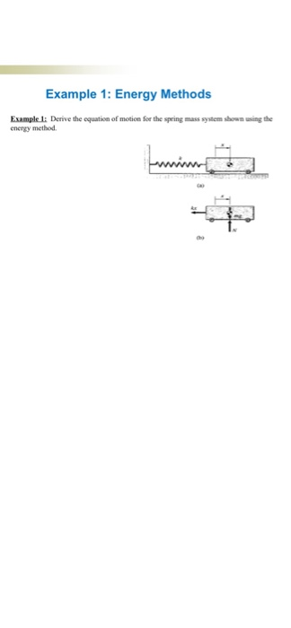 Solved Example 1: Energy Methods Example 1: Derive the | Chegg.com