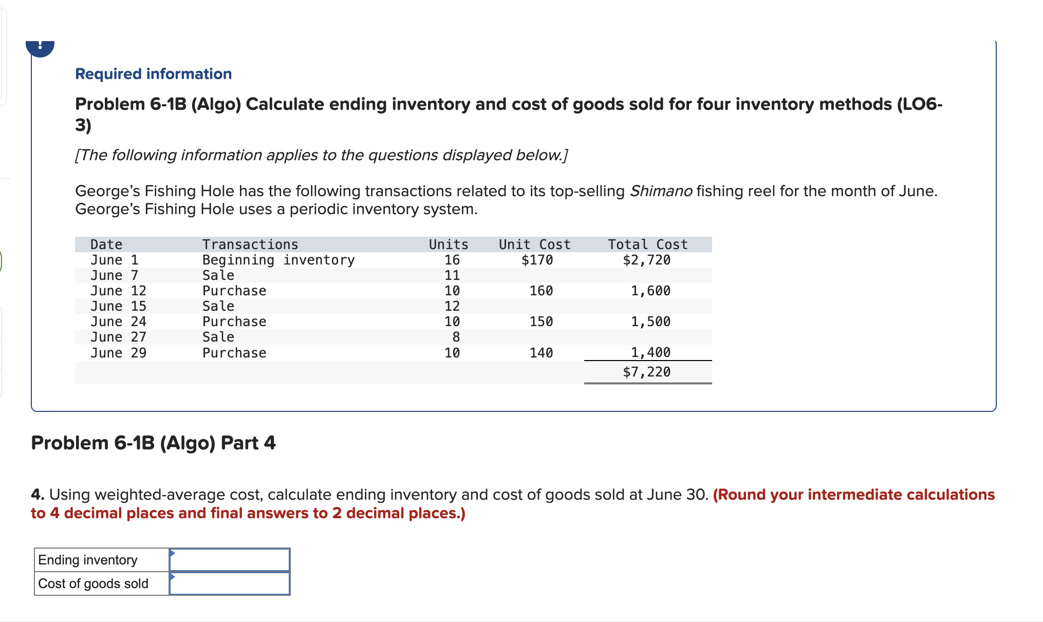 Solved Required informationProblem 6-1B (Algo) ﻿Calculate | Chegg.com