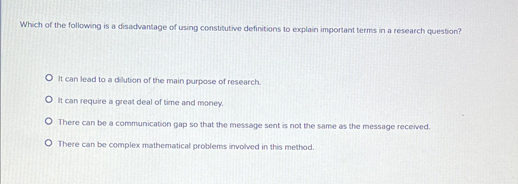 Solved Which of the following is a disadvantage of using | Chegg.com